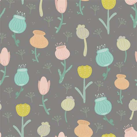 Floral Pattern Pretty Flowers On White Background Printing With