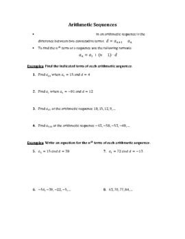 Sequences Series Guided Notes By Jill Matcovich TPT