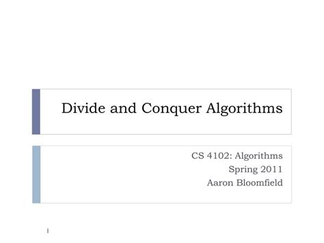 ppt divide and conquer algorithms powerpoint presentation free download id 4283062