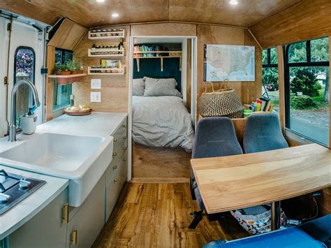 Ford Shuttle Bus Converted Into A Tiny Home On Wheels Tour Business