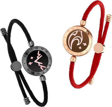 TOTWOO Long Distance Touch Bracelets For Couples Light Up Vibrate Long