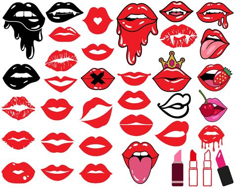 Lips SVG Kiss SVG Lips Print Svg Red Lips Svg Dripping Etsy