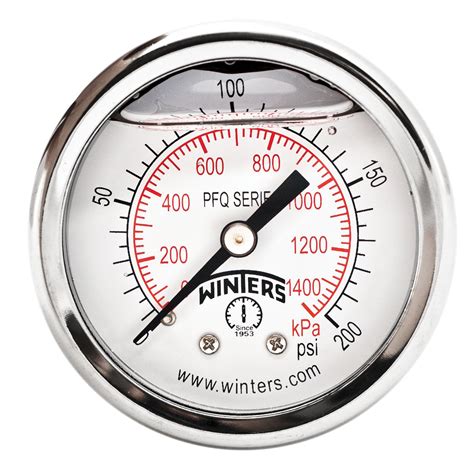 Winters Pfq Series Stainless Steel Dual Scale Liquid Filled