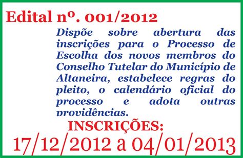 Blog De Altaneira Integra Do Edital De Abertura Do Processo De Escolha
