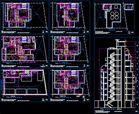 Planos De Edificio De Vivienda En DWG AUTOCAD Vivienda Multifamiliar