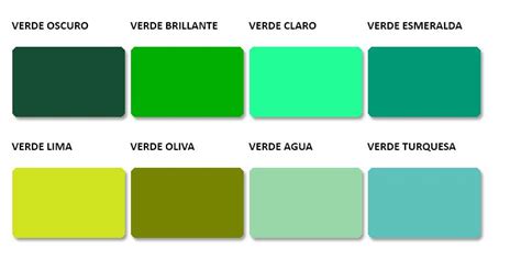 Tipos De Verdes Con Sus Nombres Buscar Con Google Tipos De Verde