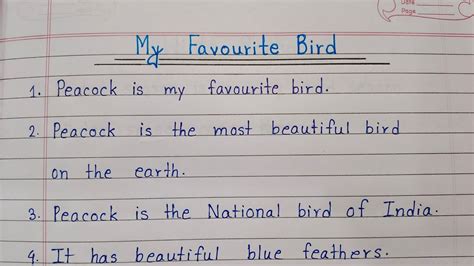 10 Lines Essay On My Favourite Bird Essay On My Favourite Bird In