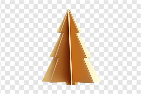 1823 Golden Christmas Tree Isolated Graphic By Kzara Visual Creative