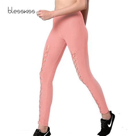 Blesskiss New Cut Out Yoga Pants Leggings For Fitness Women Sport Pants Running Gym Yoga