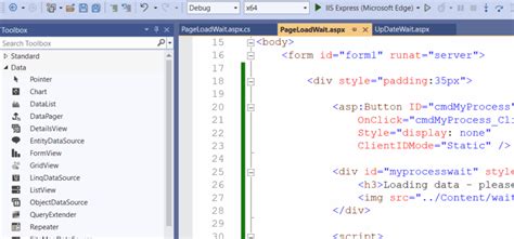 asp 4 8 informing loading during the initial page loading stack overflow
