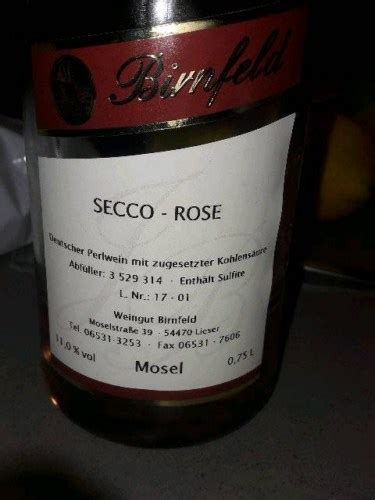 Weingut Birnfeld Secco Rosé Vivino United States