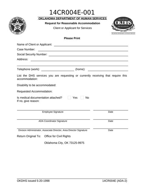 Reasonable Accommodation Form Template