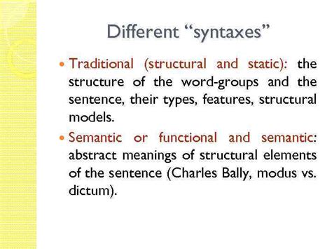 syntax and its basic notions syntactic theories lecture