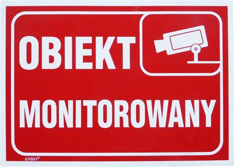 TABLICZKA OBIEKT MONITOROWANY 21x15 UWAGA OBIEKT MONITOROWANY 15X21