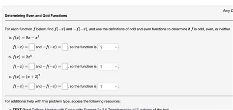 solved for each function f below find f −x and −f −x and