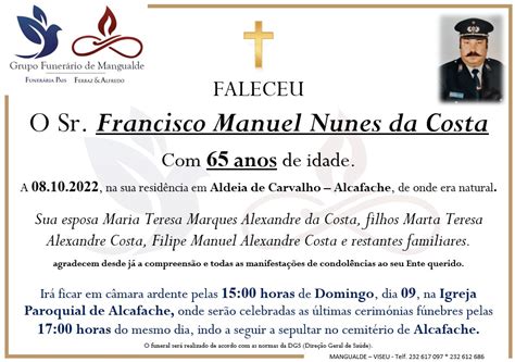 Funeral De Francisco Manuel Nunes Da Costa Funer Ria Ferraz Alfredo