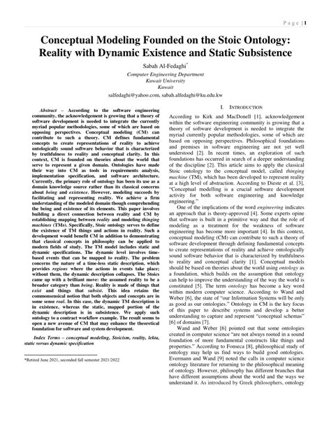 pdf conceptual modeling founded on the stoic ontology reality with dynamic existence and