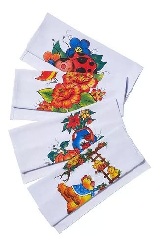 Kit 50 Panos De Prato Pe De Galinha Bainha Estampado Atacado