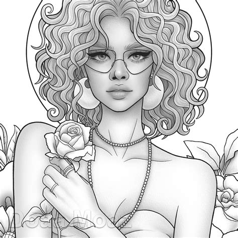Printable Coloring Page Girl Portrait And Clothes Colouring