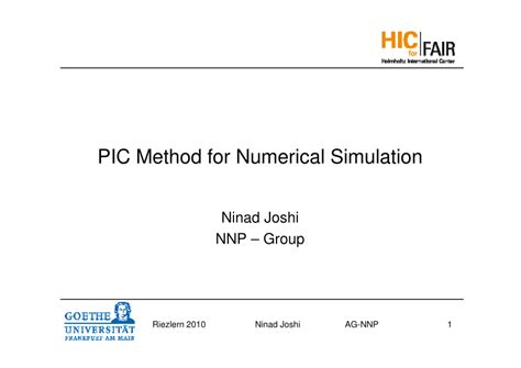 pdf pic method for numerical simulation