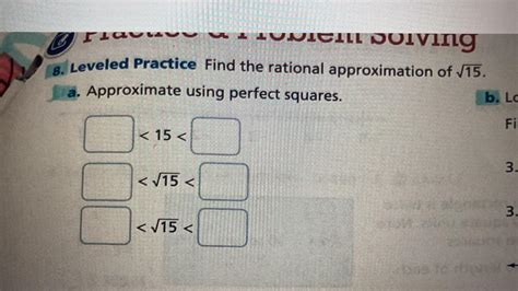 solved 8 leveled practice find the rational approximation