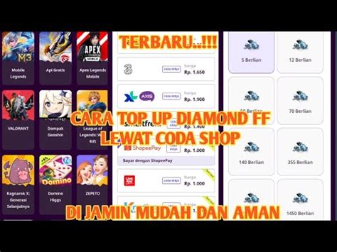 Cara Top Up Diamond Ff Di Coda Shop Murah Dan Mudah Youtube