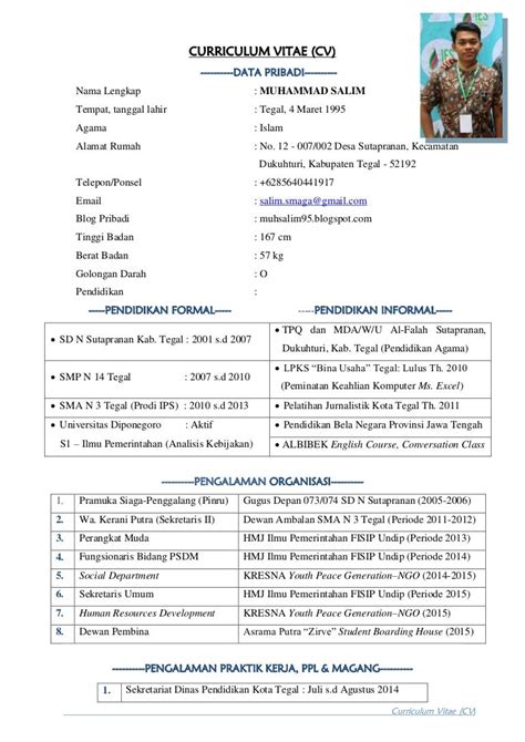 Cv Untuk Beasiswa Bank Indonesia Contoh Surat Resmi