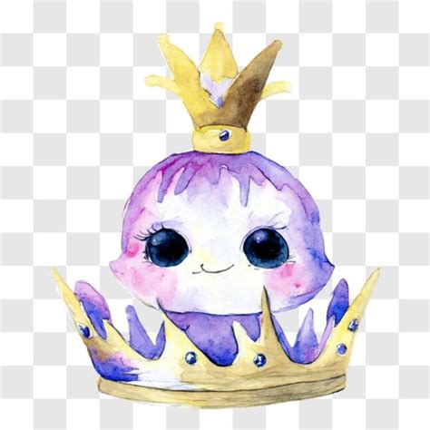 Descarga Princesa de dibujos animados con corona PNG En Línea
