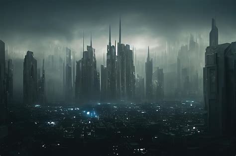 Premium Photo City Wallpaper Dystopian Futuristic Cyberpunk City At