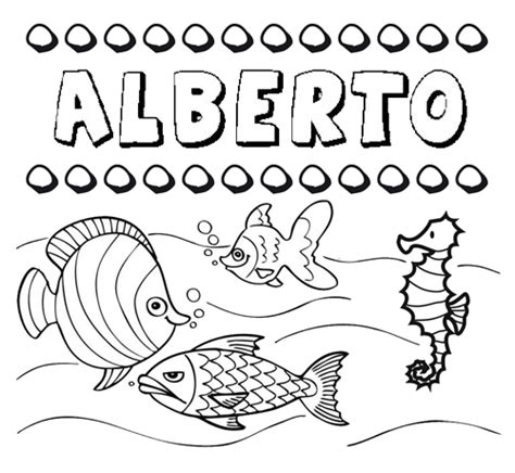 Dibujos De Los Nombres Nombre Alberto Para Pintar Colorear E Imprimir