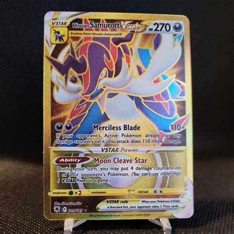 Hisuian Samurott VSTAR 209 189 Gold Secret Rare Astral Radiance Pokemon
