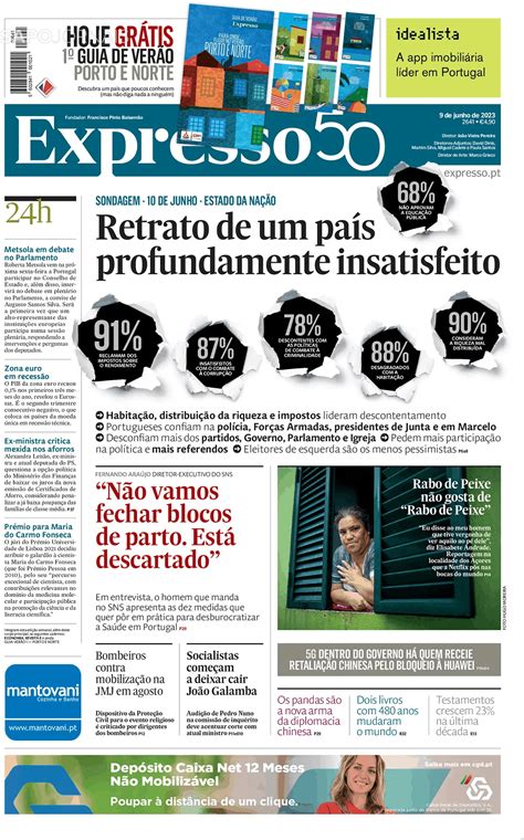 Expresso Jun Jornais E Revistas Sapo Pt Ltima Hora E