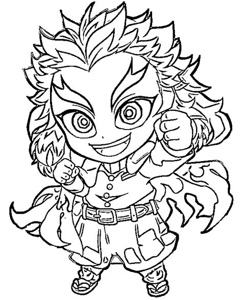 Chibi Rengoku Kyojuro Coloring Pages Kyojuro Rengoku Coloring Pages