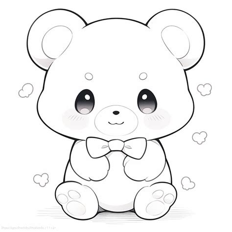 Dibujo de oso para colorear por niños Dibujos de osos Dibujos kawaii