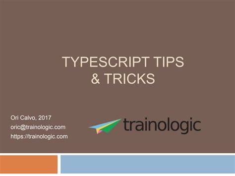 typescript tips and tricks ppt