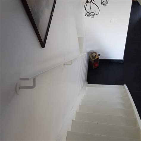 Handlauf weiß eckig 40x10 mm mit Haltern Typ 3 Authentisch