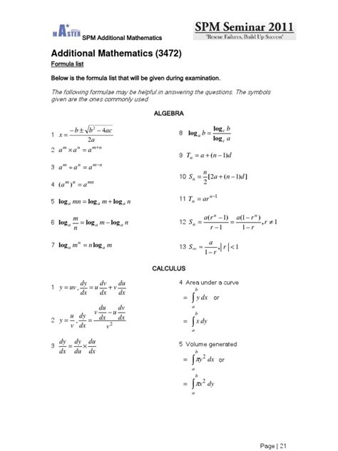 spm addmath formula list given pdf triangle geometry elementary geometry