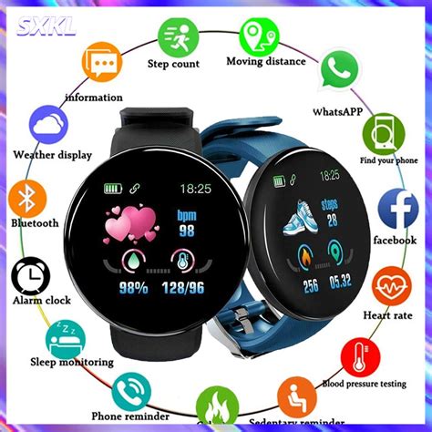 Smartwatch Bluetooth Redondo À Prova D água Rastreador Fitness