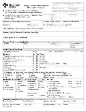 Fillable Online Image Guided Interventional Procedures Request Form Fax