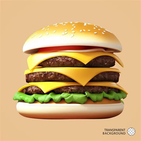 Premium Psd D Rendering Of Delicious Cheese Burger D Render