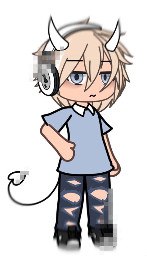An Anime Character With Horns And Headphones