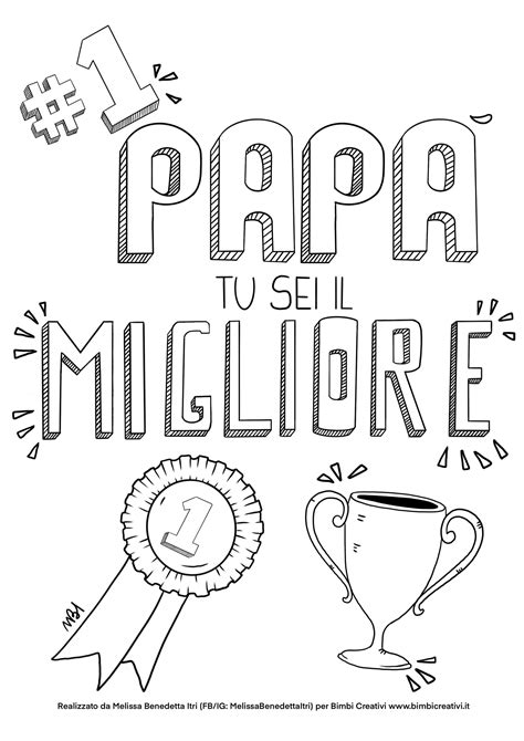 Scritta per la Festa del Papà da colorare Bimbi Creativi