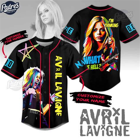 Avril Lavigne What The Hell Custom Baseball Jersey Padres Jersey