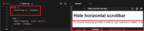reactjs how to remove horizontal scroll using tailwin
