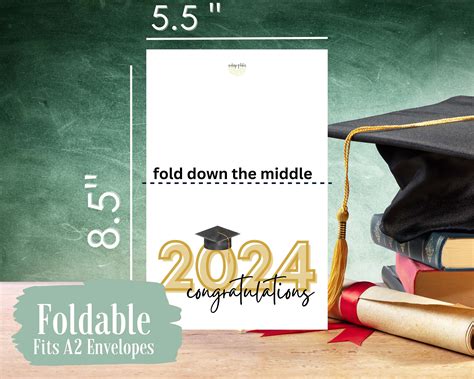 Tarjetas imprimibles de graduación 2024 paquete de tarjetas de notas
