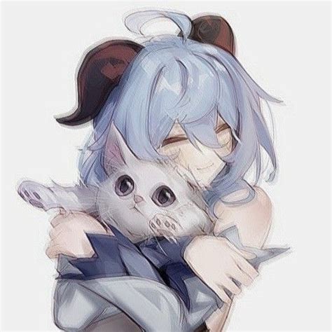 An Anime Character Holding A Cat In Her Arms