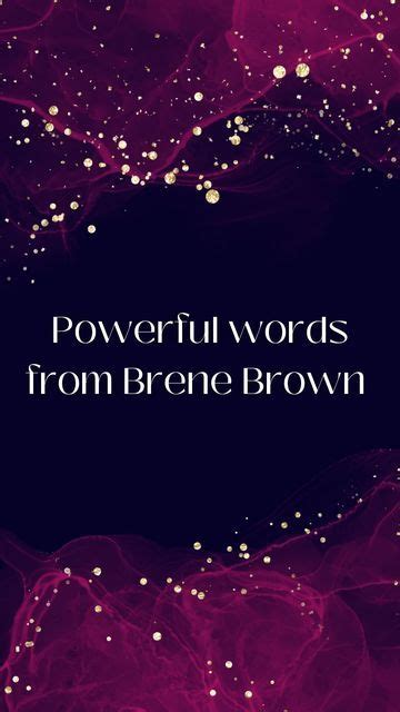 The Cover Of Powerful Words From Brene Brown With Purple And Gold Swirls