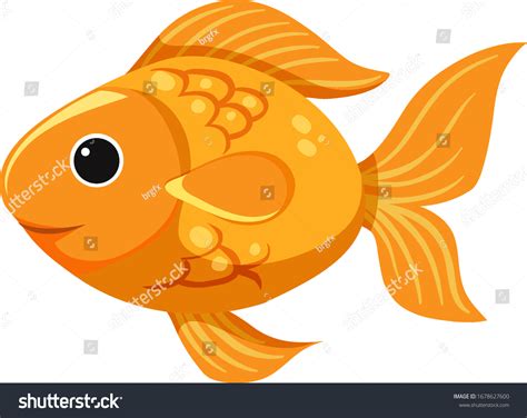 Cute Goldfish On White Background Illustration Stock Vector Royalty
