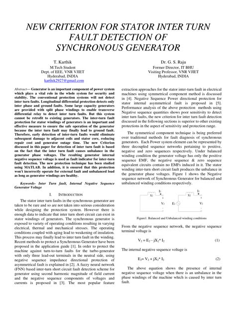 pdf new criterion for stator inter turn fault detection of synchronous generator