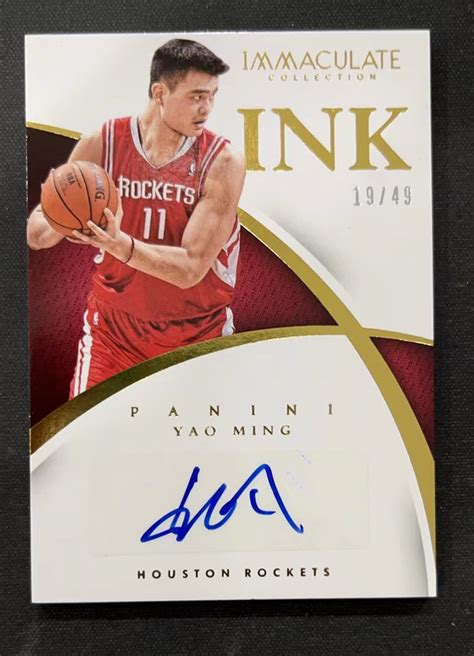 长安代卖精品2014 15 Panini Immaculate Yao Ming IMM 火箭 姚明 大姚 签字 Ink签 19 49编